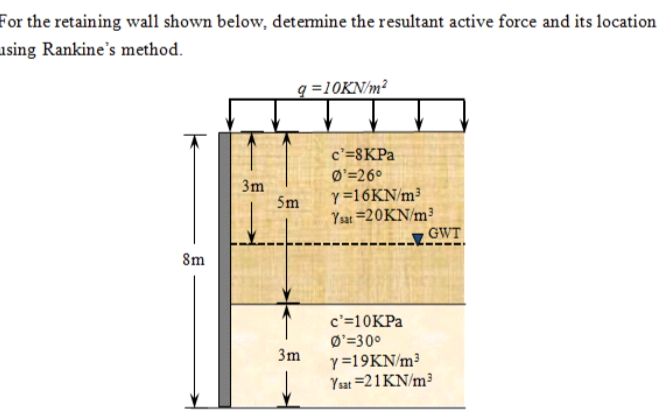 For the retaining wall shown below, | StudyX