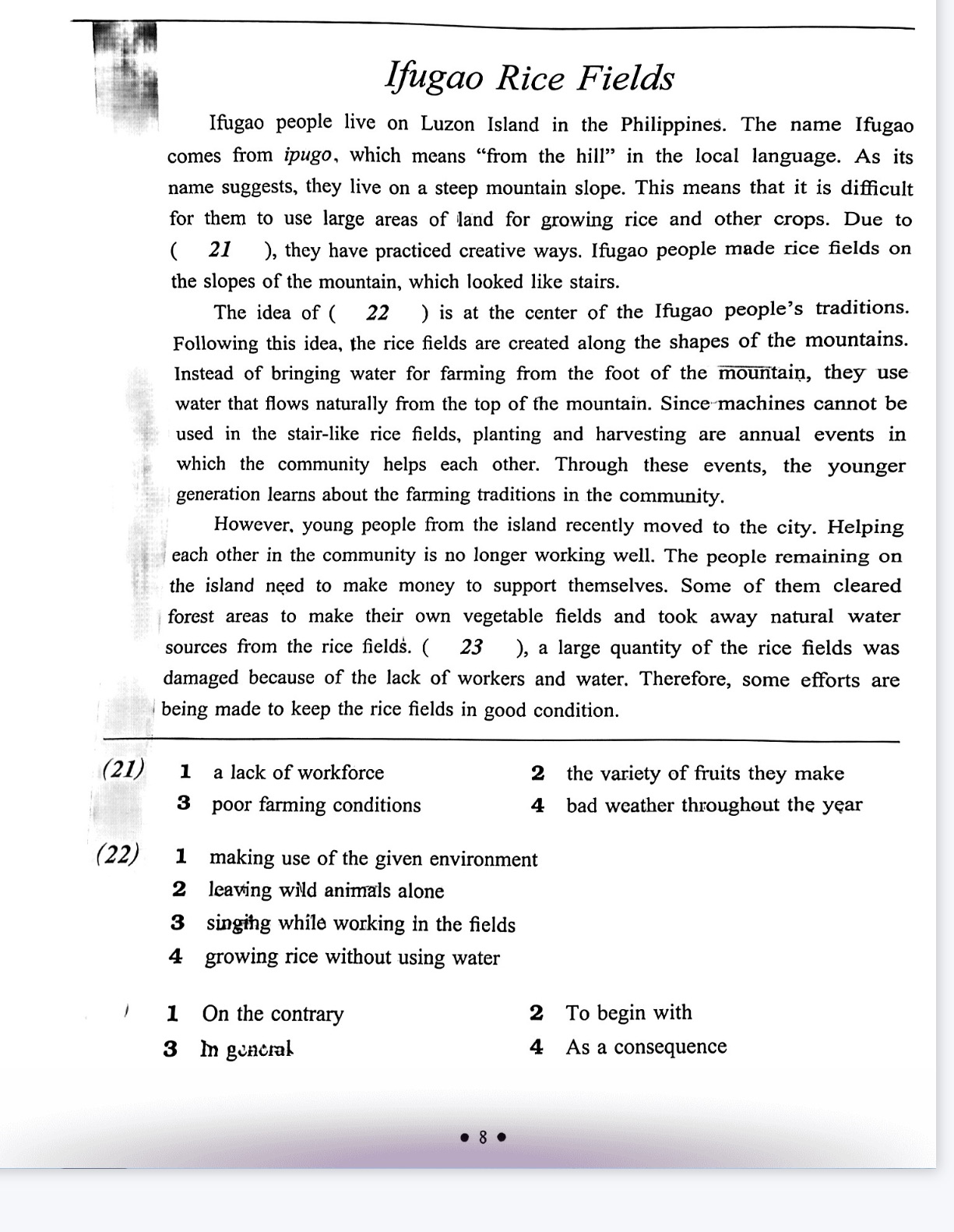 Ifugao Rice Fields Ifugao people live on | StudyX