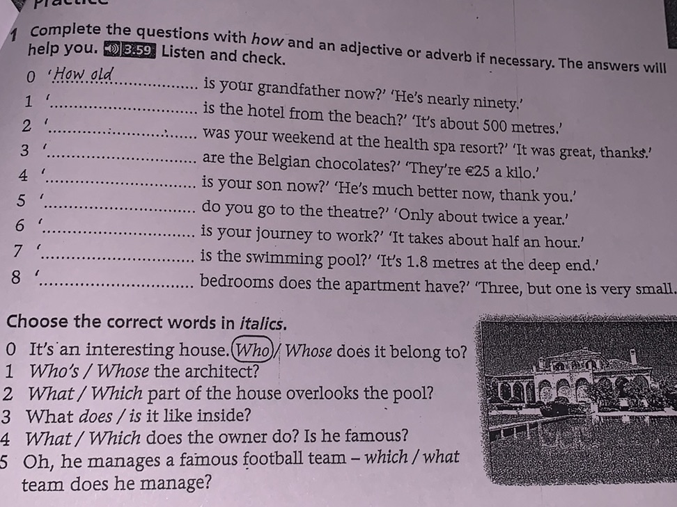 1 Complete the questions with how and an | StudyX