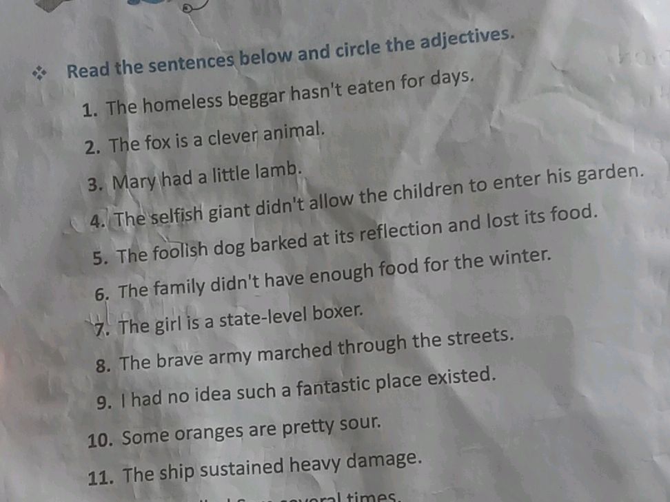 Read the sentences below and circle the | StudyX