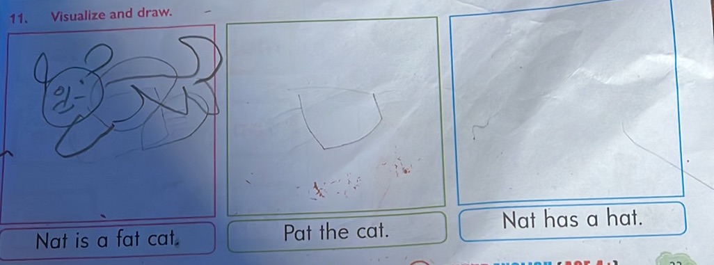 11. Visualize and draw. Nat is a fat cat. | StudyX