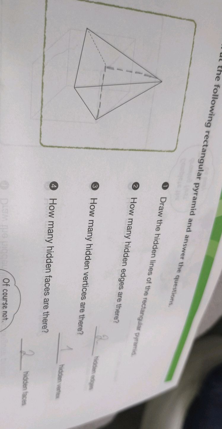 Draw the hidden lines of the rectangular | StudyX