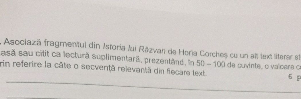 Asociază fragmentul din Istoria lui Răzvan | StudyX