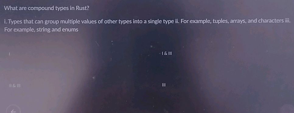 What are compound types in Rust? i. Types | StudyX