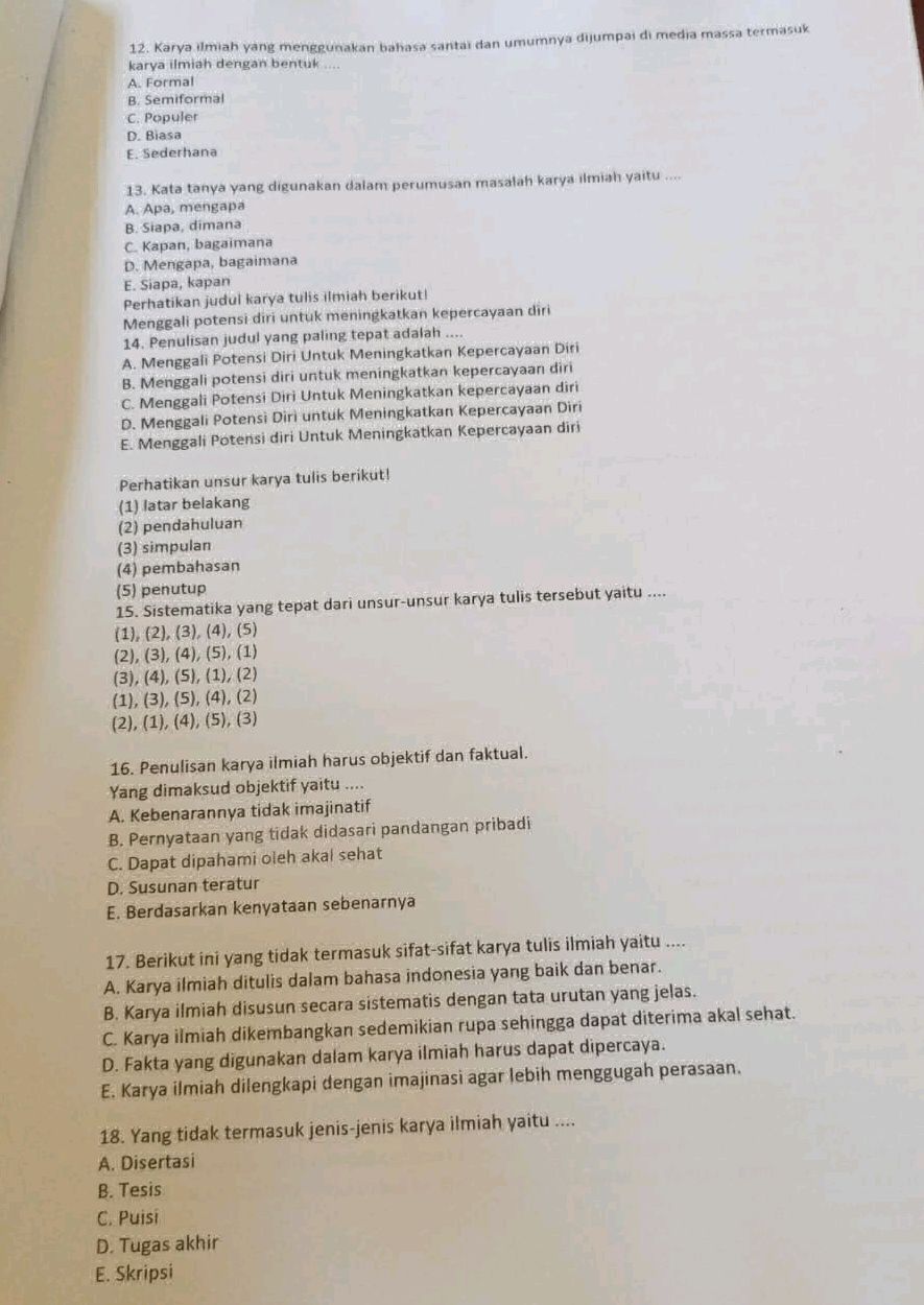 12. Karya ilmiah yang menggunakan bahasa | StudyX