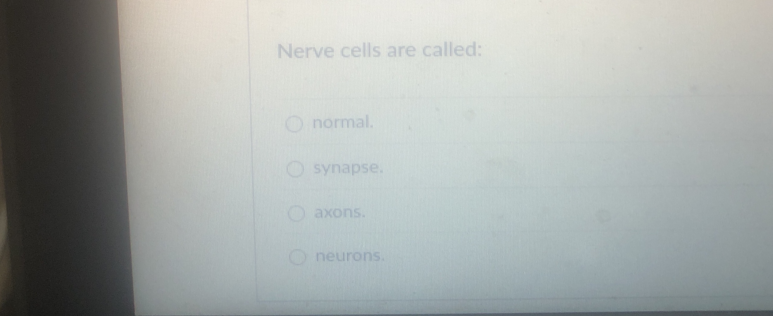 Nerve cells are called: normal. synapse. | StudyX