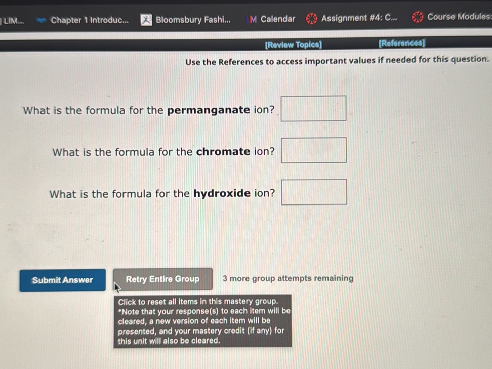 What is the formula for the permanganate
