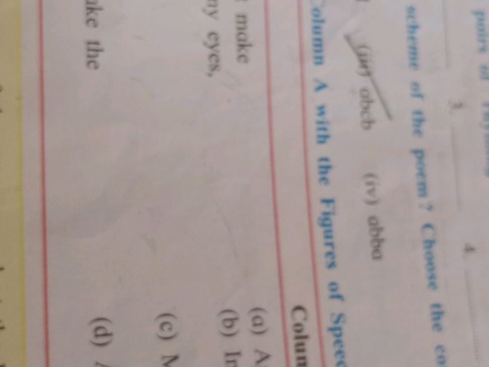 3. Choose the correct scheme of the poem? | StudyX