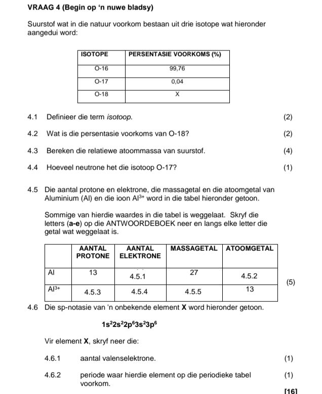 VRAAG 4 (Begin op 'n nuwe bladsy) Suurstof | StudyX