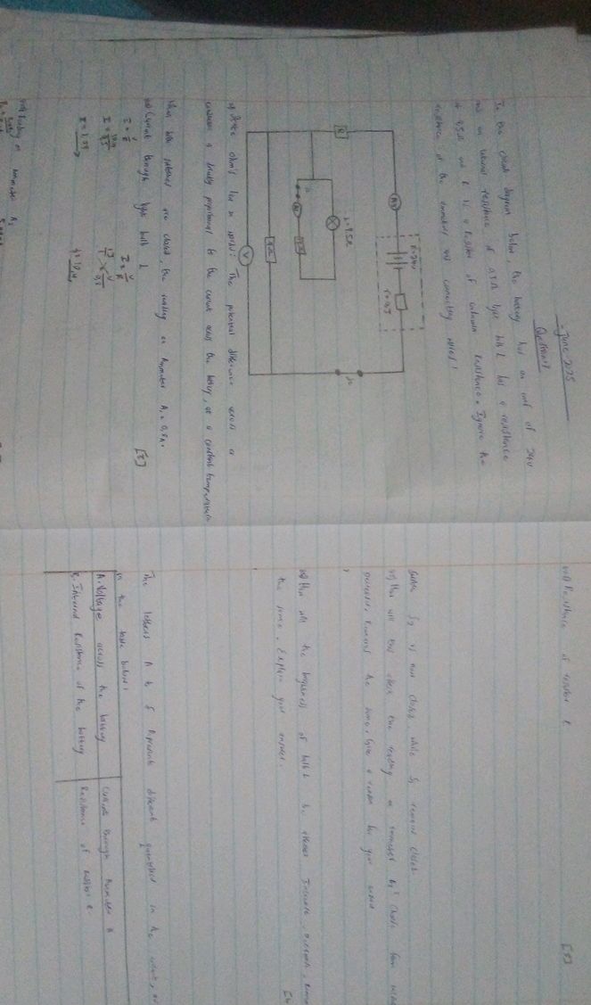 To Die circuit diagram below, the battery | StudyX