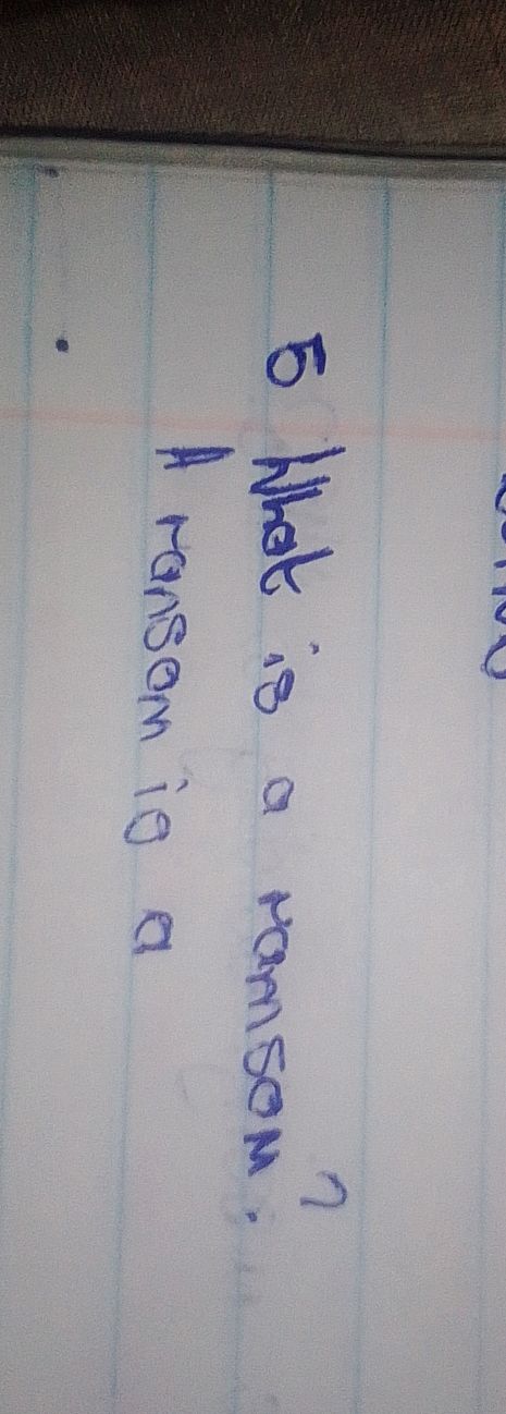 What is a ransom? | StudyX