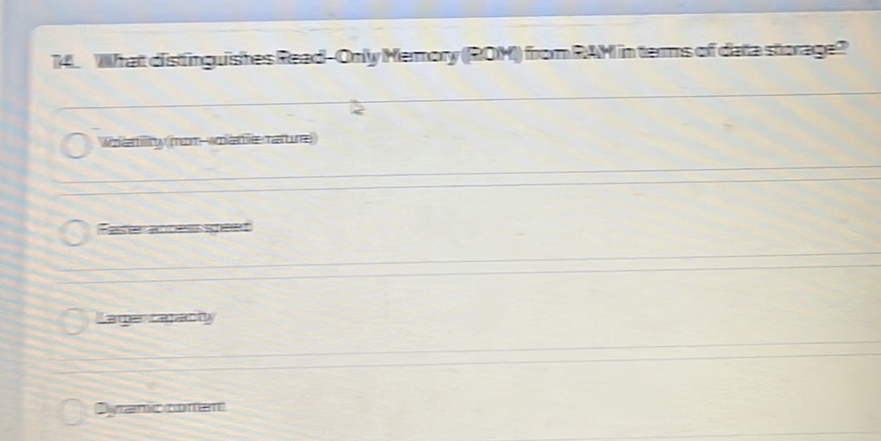 14. What distinguishes Read-Only Memory | StudyX