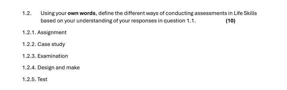 1.2. Using your own words, define the | StudyX