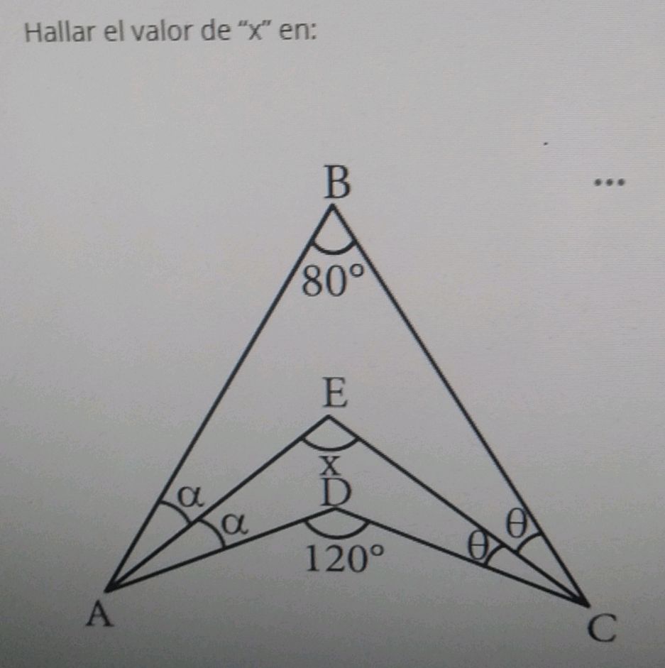 Hallar el valor de "x" en: ``` B 80° | StudyX