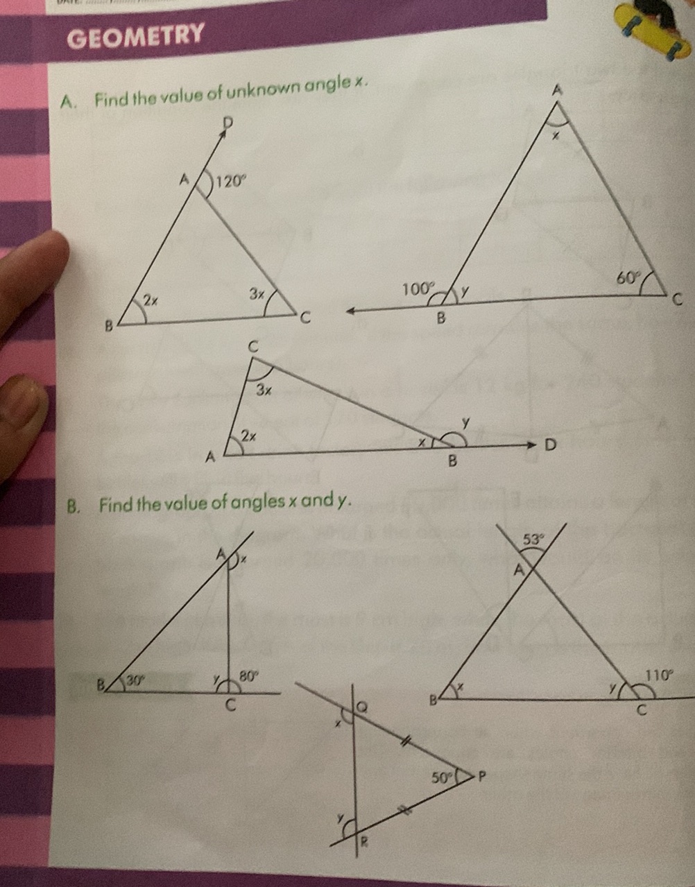 A. Find the value of unknown angle x. * | StudyX