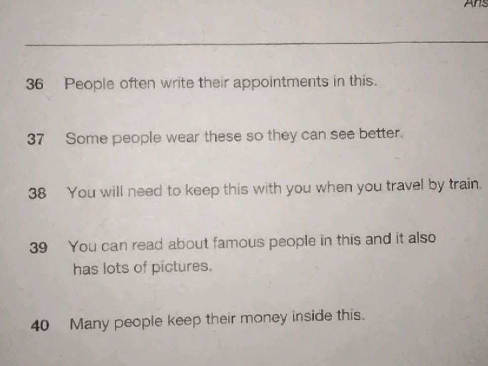 36 People often write their appointments in