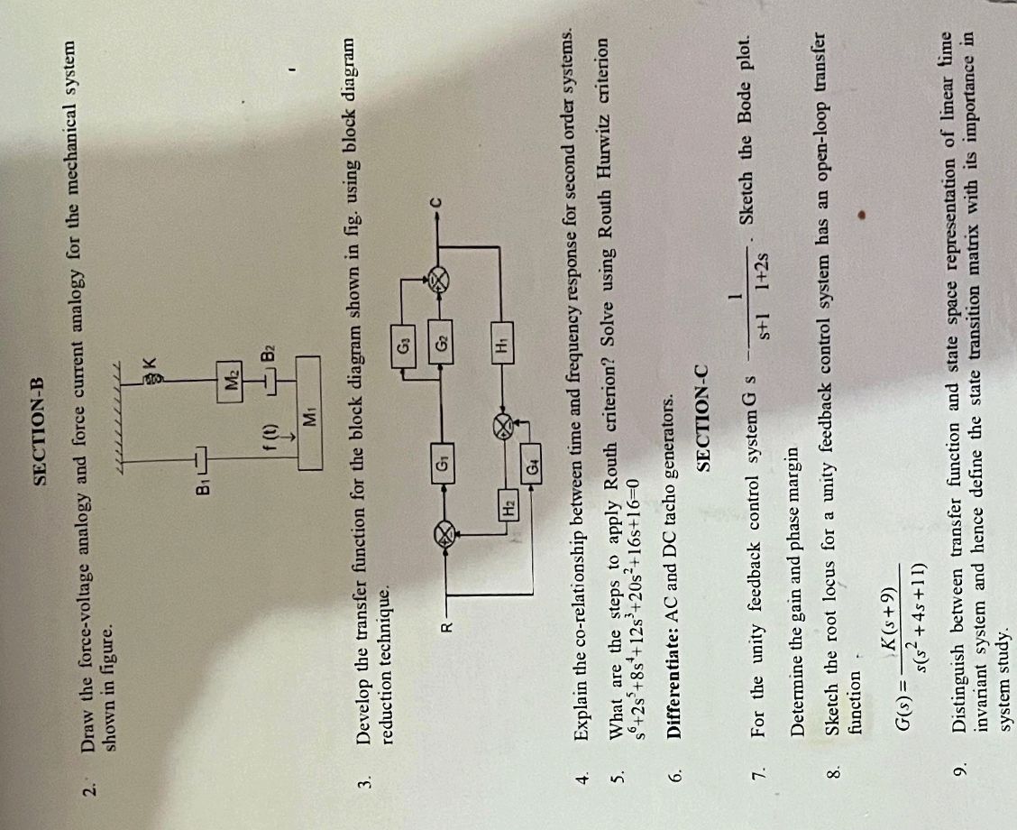 2. Draw the force-voltage analogy and force | StudyX