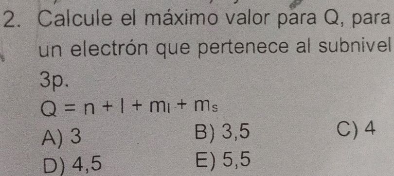 2. Calcule el máximo valor para Q, para un | StudyX
