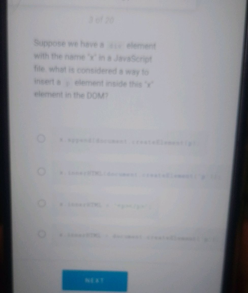 Suppose we have a element with the name "x" | StudyX