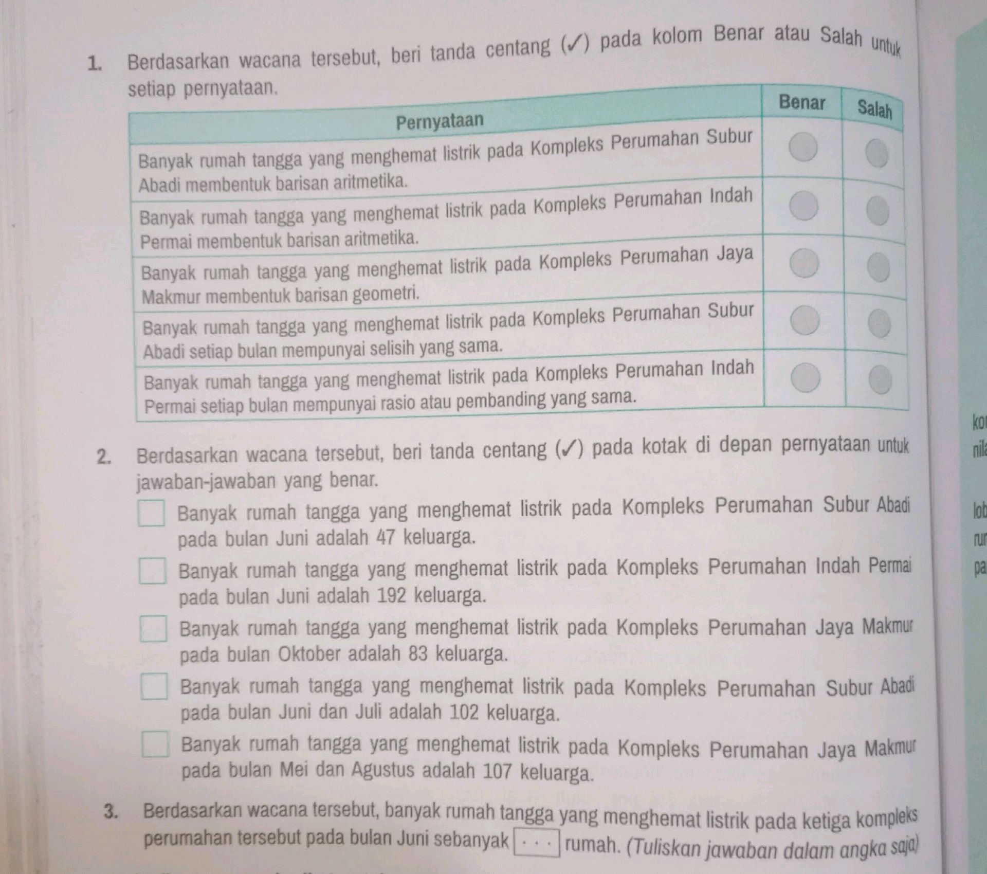 1. Berdasarkan wacana tersebut, beri tanda | StudyX