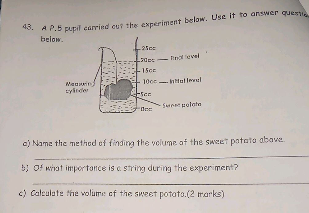 43. A P.5 pupil carried out the experiment | StudyX