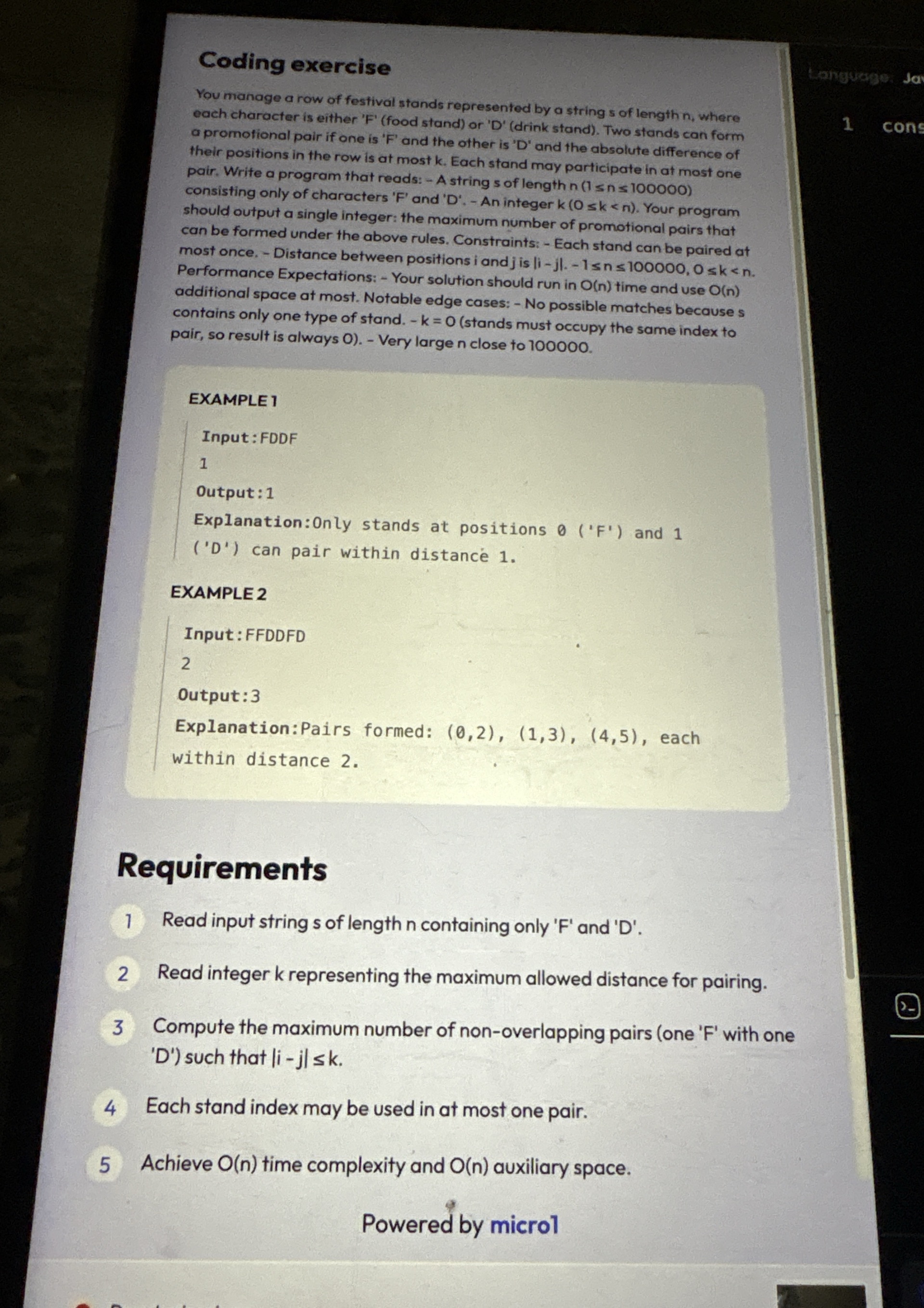 Coding exercise You manage a row of | StudyX