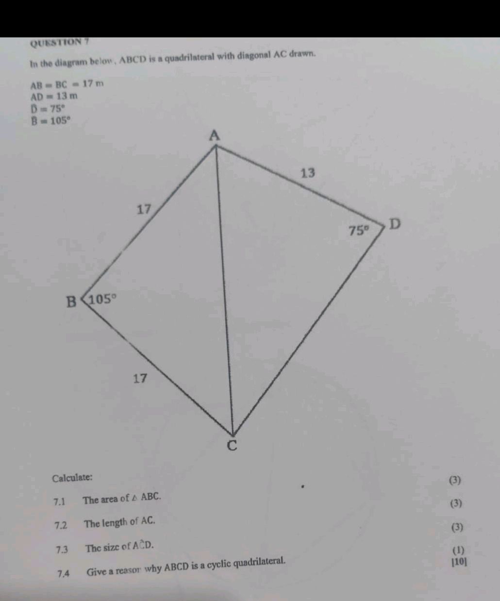 In the diagram below, ABCD is a | StudyX