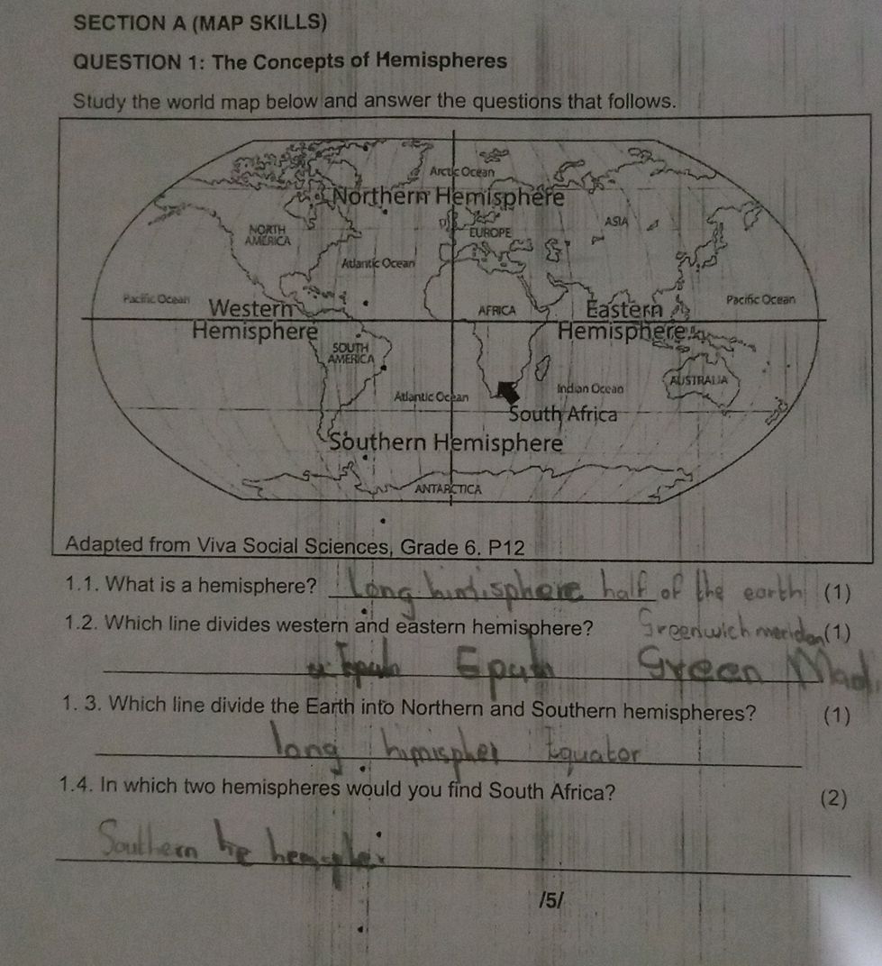 SECTION A (MAP SKILLS) QUESTION 1: The | StudyX