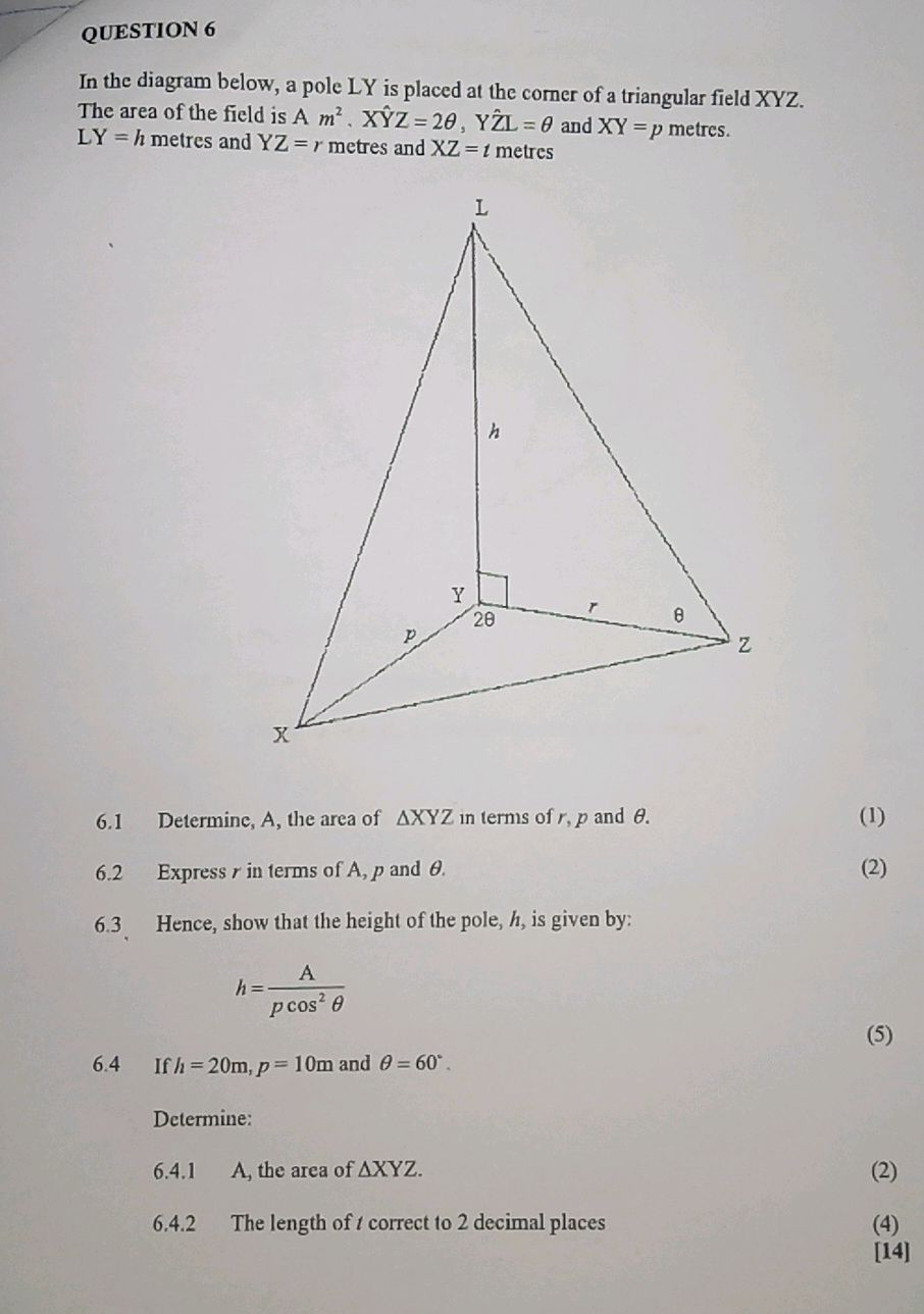 In the diagram below, a pole LY is placed at | StudyX