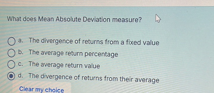 What does Mean Absolute Deviation measure? | StudyX