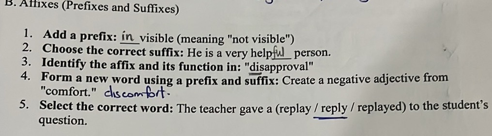 1. Add a prefix: in visible (meaning "not | StudyX