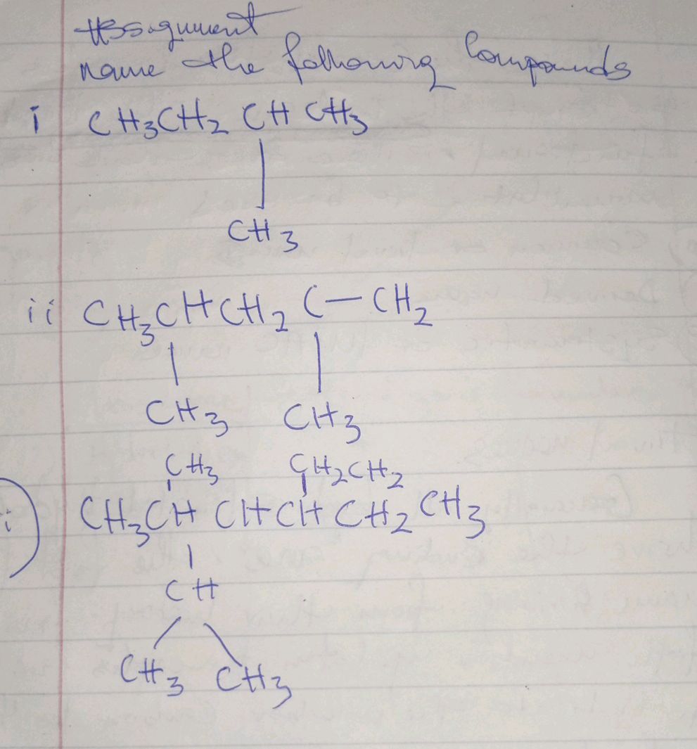 Assignment: Name the following compounds. | StudyX