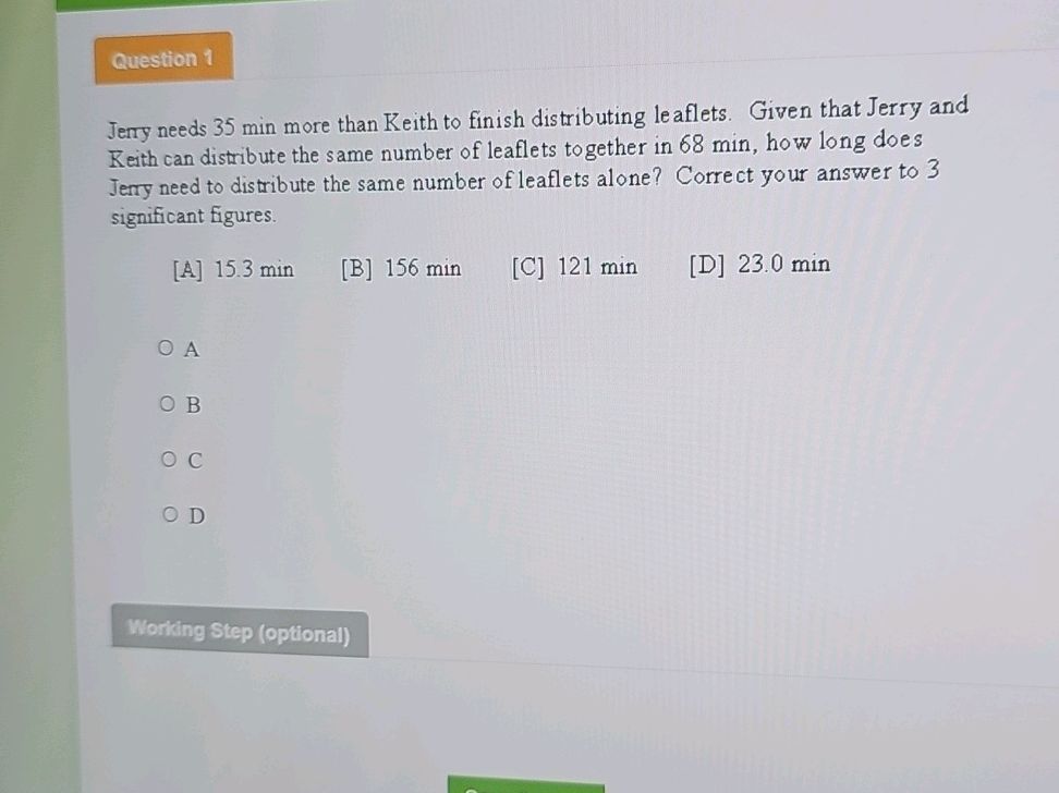 Jerry needs 35 min more than Keith to finish | StudyX