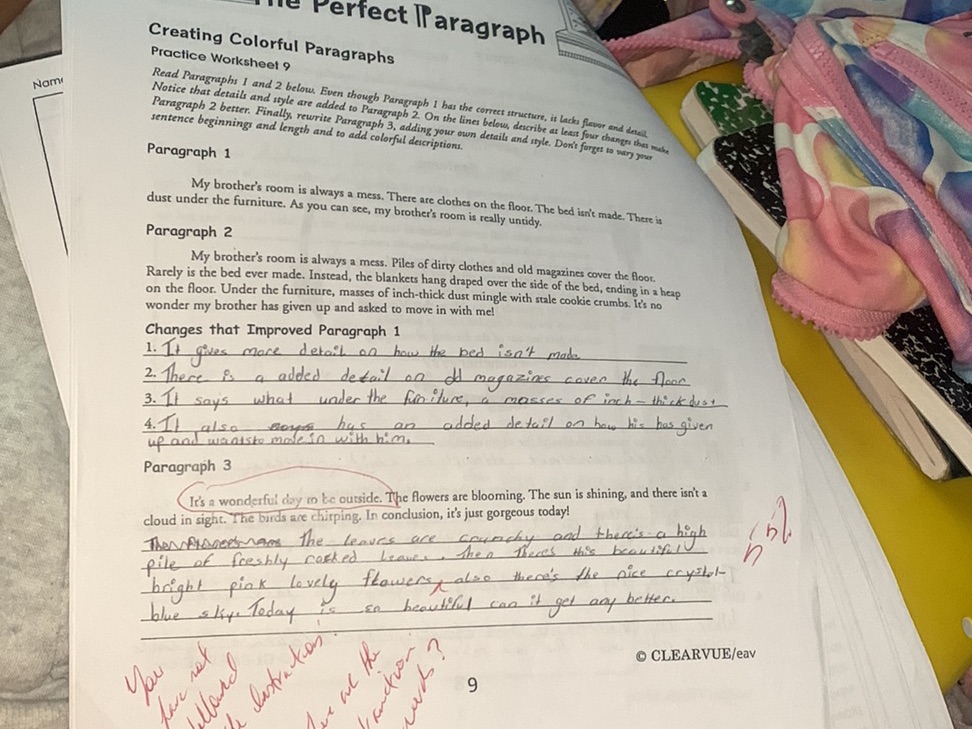 Creating Colorful Paragraphs Practice | StudyX