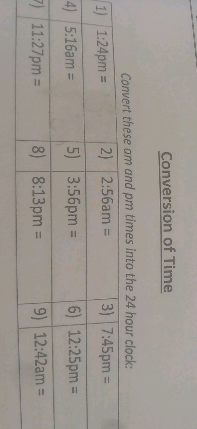 Convert these am and pm times into the 24 | StudyX