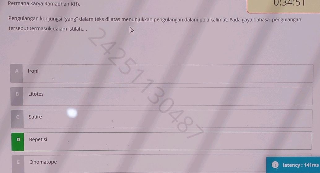 Pengulangan konjungsi "yang" dalam teks di | StudyX