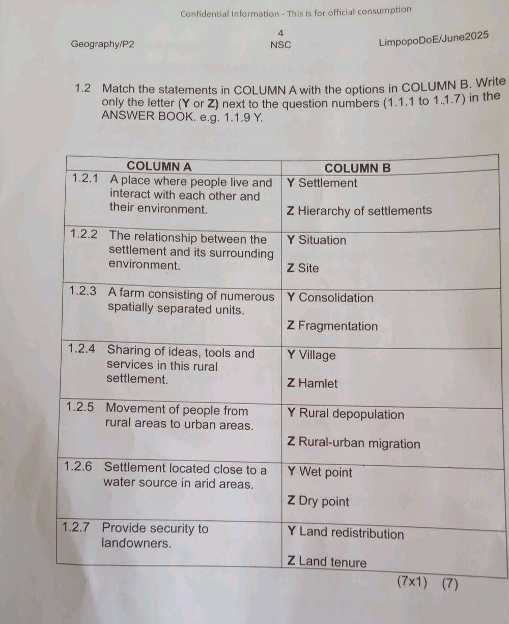 1.2 Match the statements in COLUMN A with | StudyX