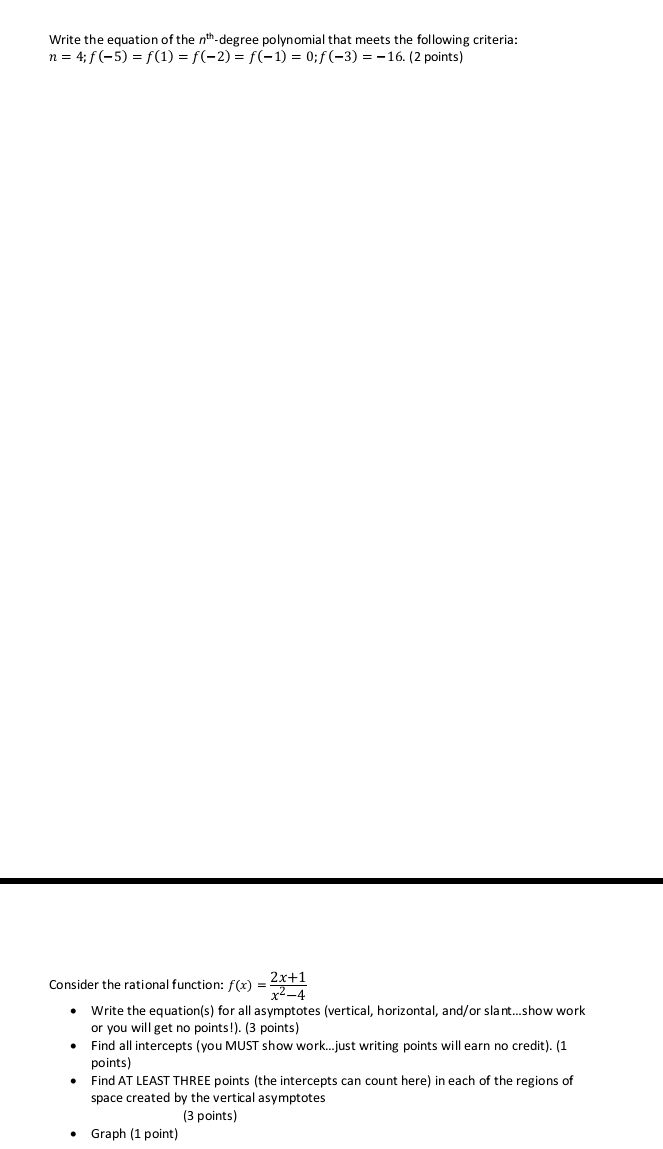 Write the equation of the $n^{th}$-degree | StudyX