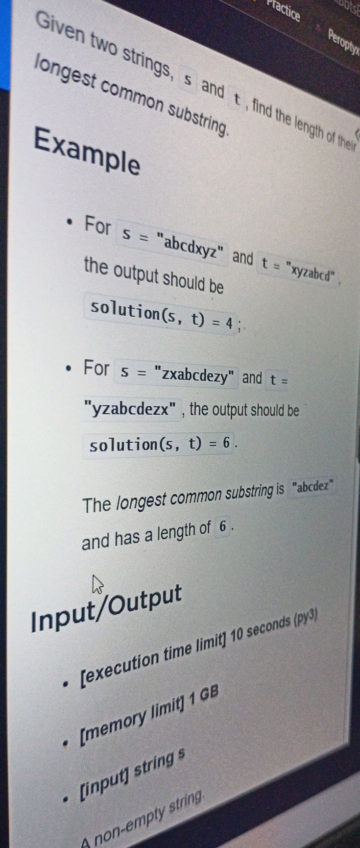 Given two strings, s and t, find the length | StudyX