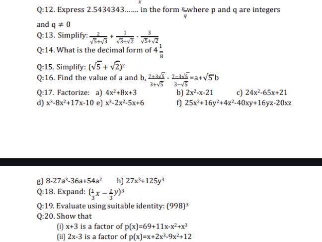 Q:12. Express 2.5434343... in the form \( | StudyX