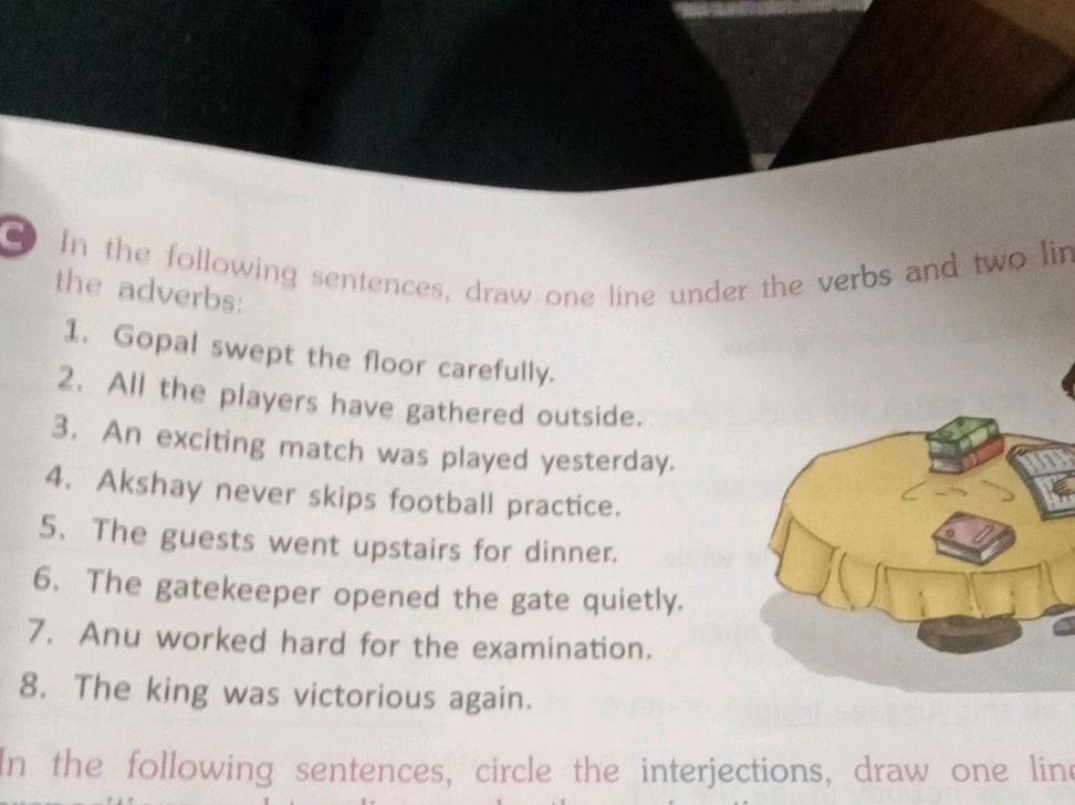 In the following sentences, draw one line | StudyX