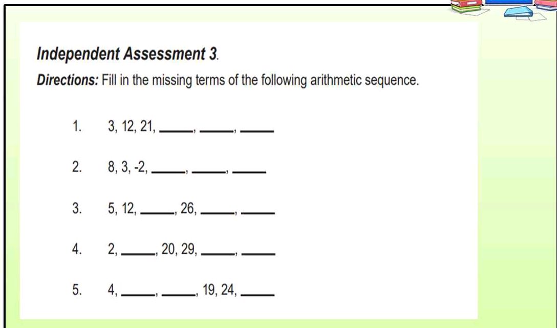 Directions: Fill in the missing terms of the | StudyX