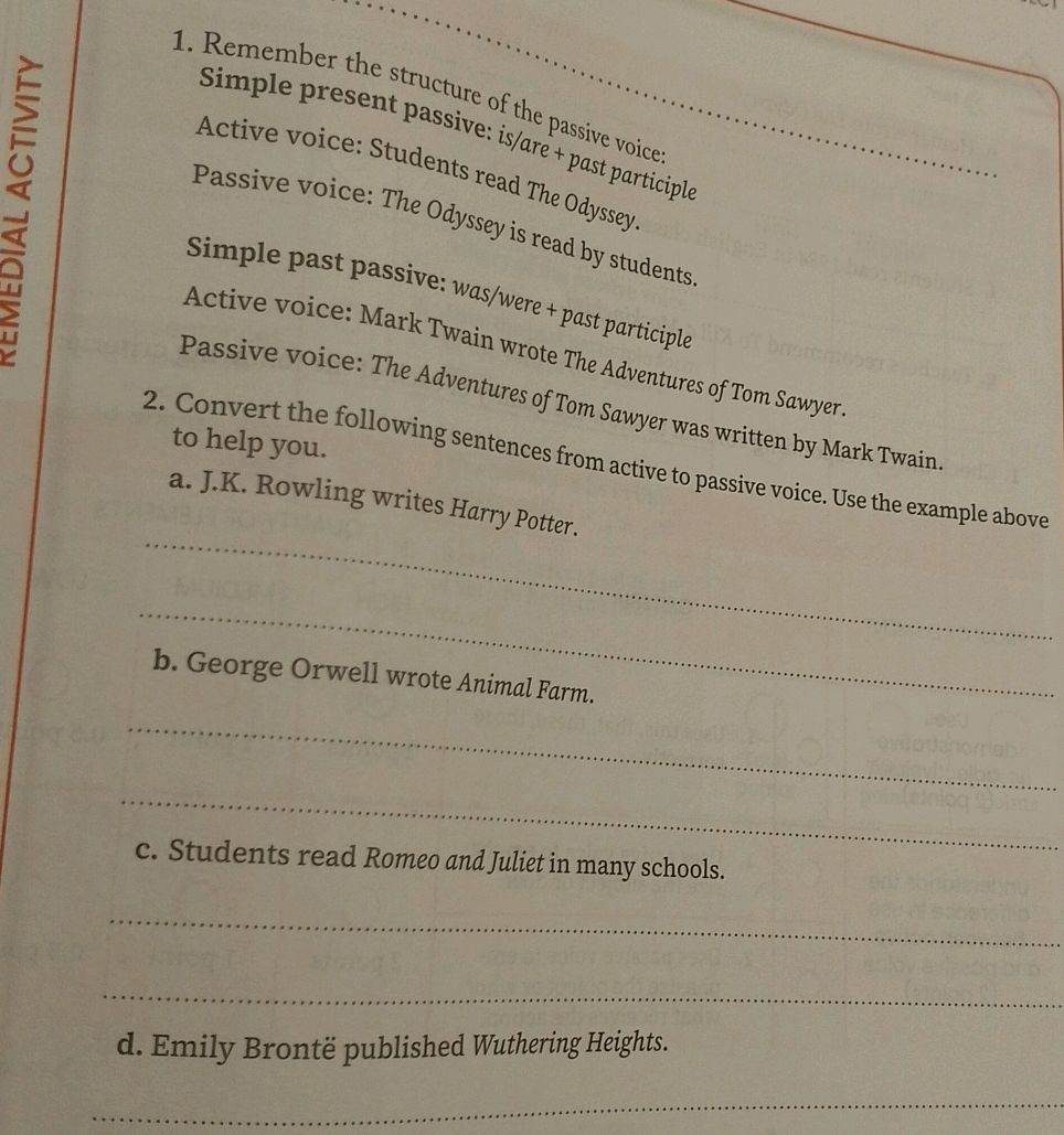 1. Remember the structure of the passive | StudyX