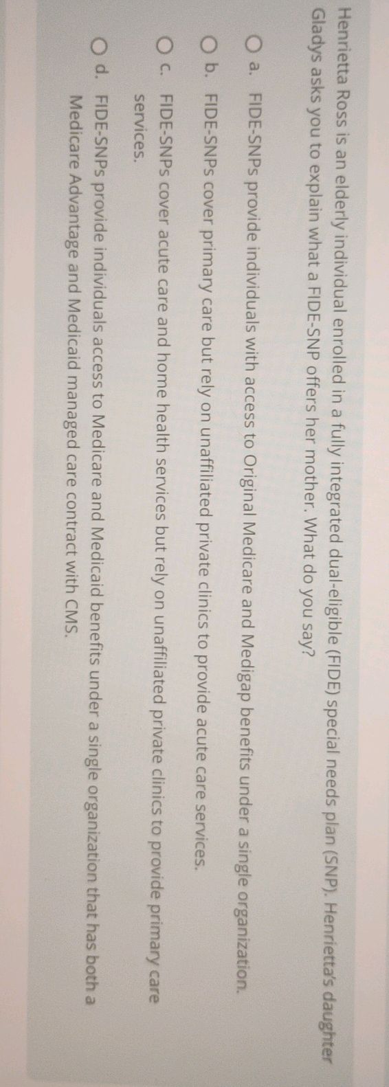 Henrietta Ross is an elderly individual | StudyX