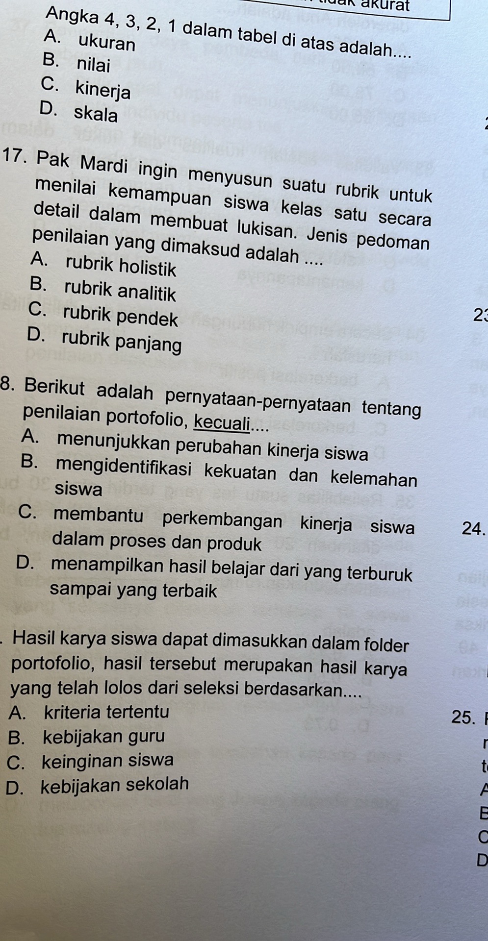 Angka 4, 3, 2, 1 dalam tabel di atas | StudyX