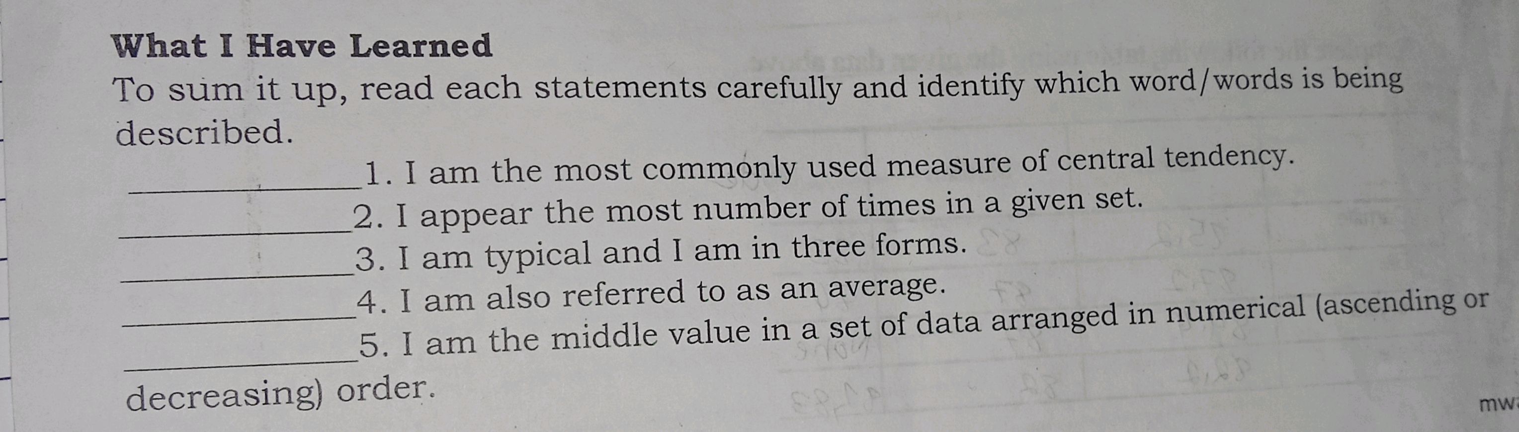 To sum it up, read each statements carefully | StudyX