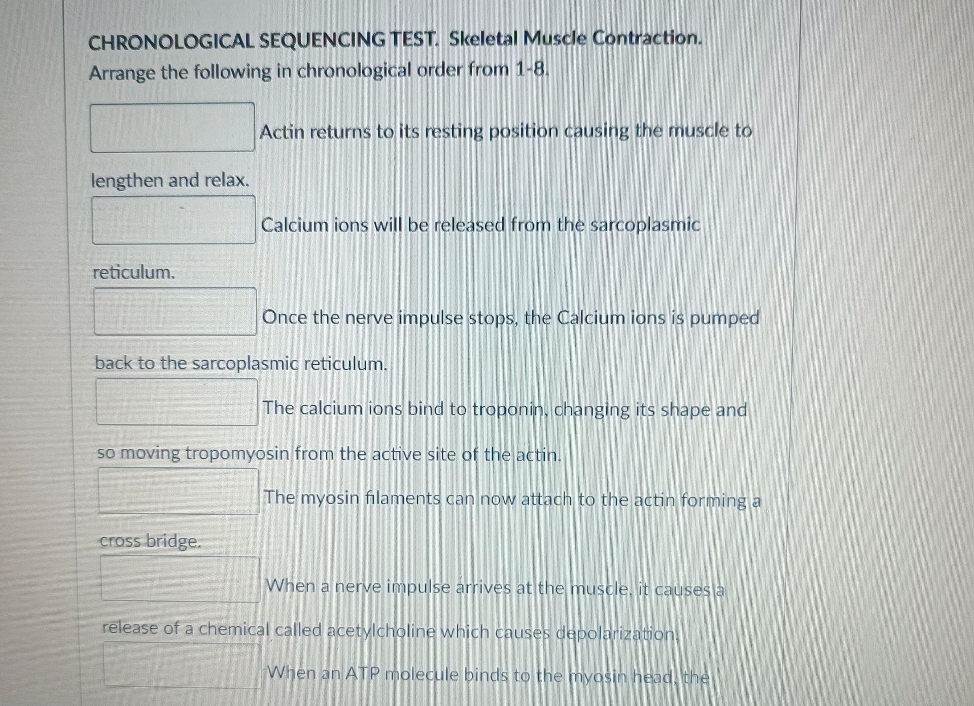 CHRONOLOGICAL SEQUENCING TEST. Skeletal | StudyX