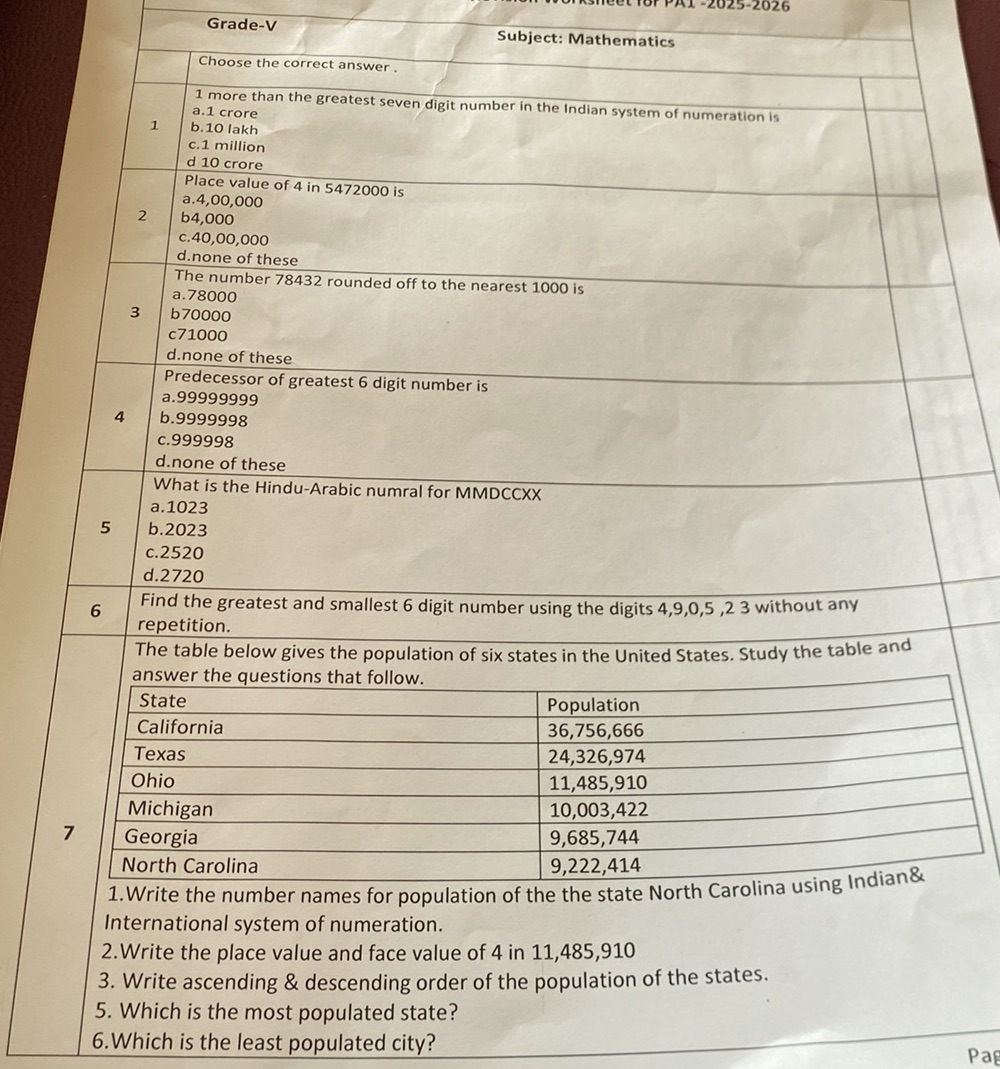 Choose the correct answer. 1. 1 more than | StudyX