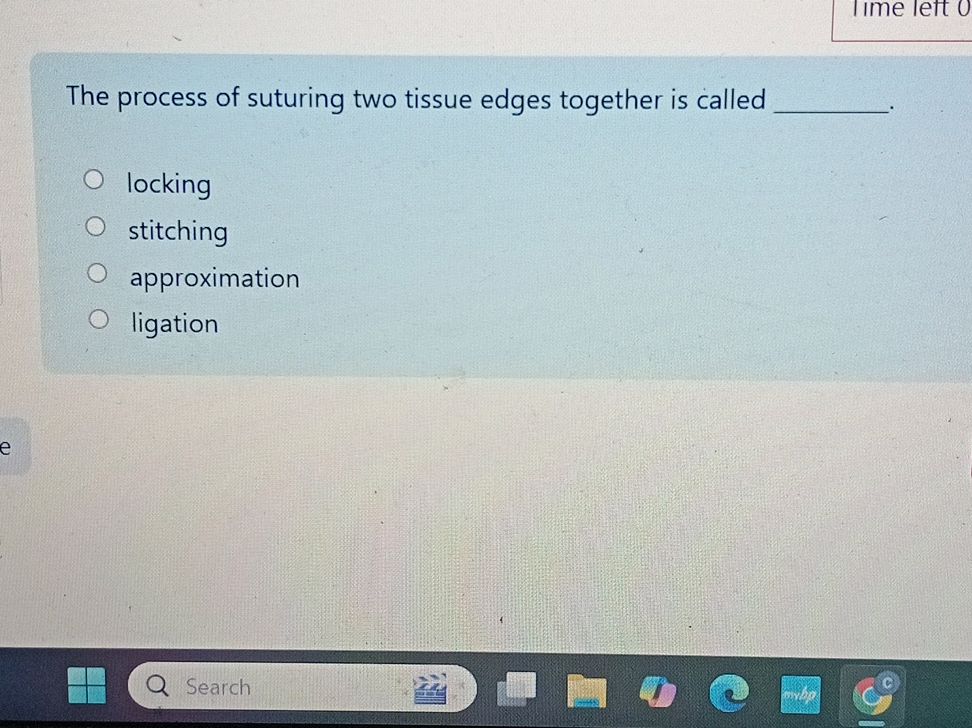 The process of suturing two tissue edges | StudyX