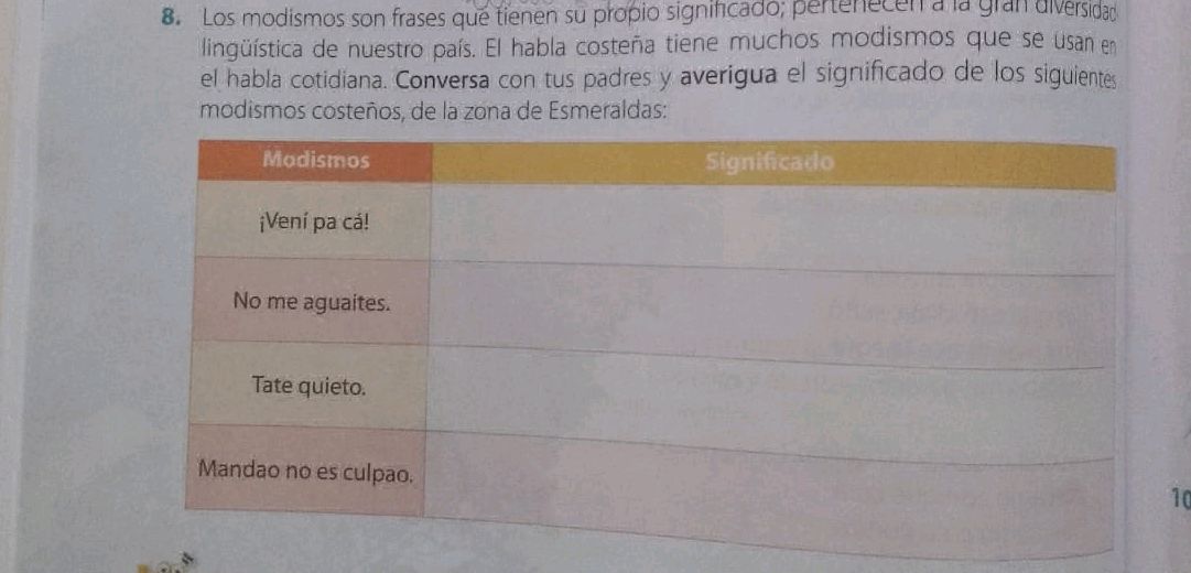 8. Los modismos son frases que tienen su | StudyX